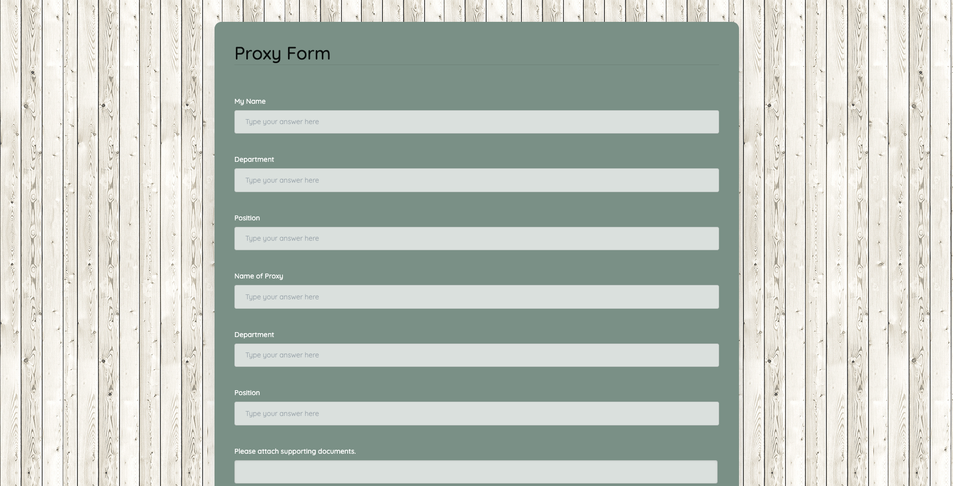 Proxy Form | Formplus